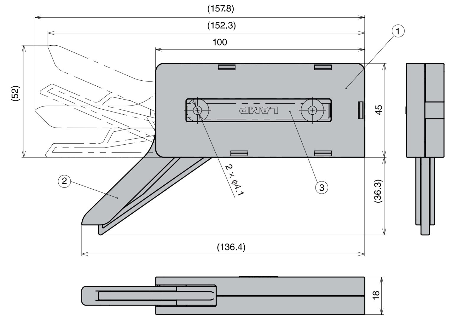 Heavy duty damper for large and heavy furniture doors. Furniture damper ...