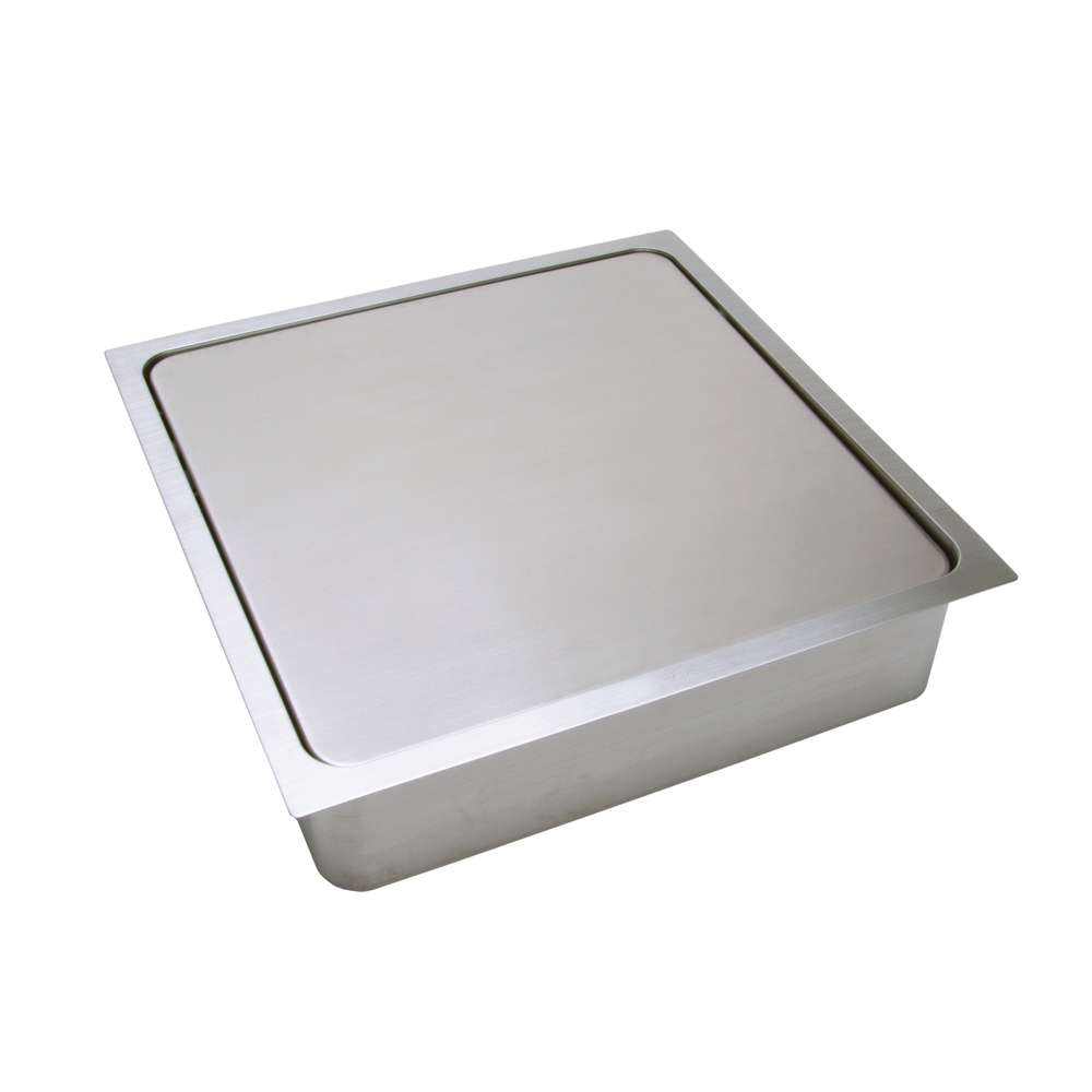 High-quality waste flap with soft-close, made of stainless steel ...