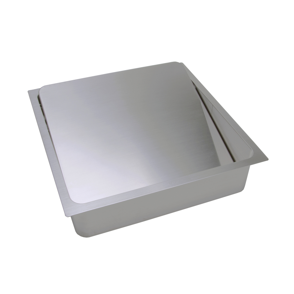 High-quality waste flap with soft-close, made of stainless steel ...