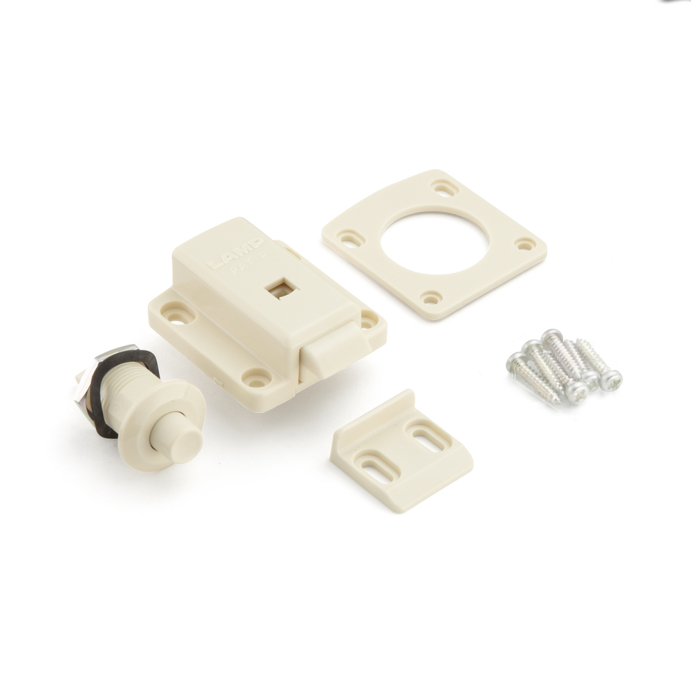 Push-button closure for door thickness from 18 to 21 mm, surface: ivory ...