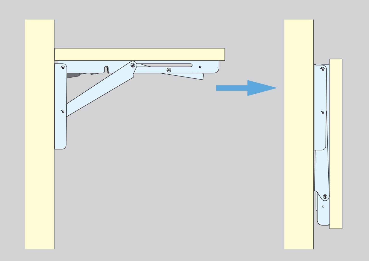 High-quality heavy-duty folding table support with soft-close shock EB ...